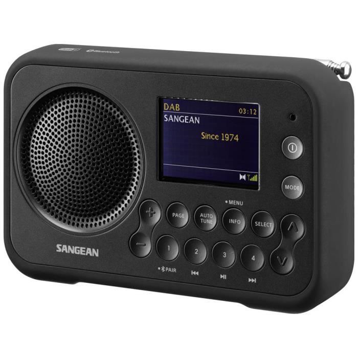 Sangean DPR-76BT Radio de poche DAB+, FM AUX, Bluetooth, DAB+, FM ...