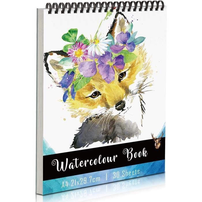 KidsPark Papier Aquarelle A4 Cahier de Dessin Professionnel, Carnet de ...