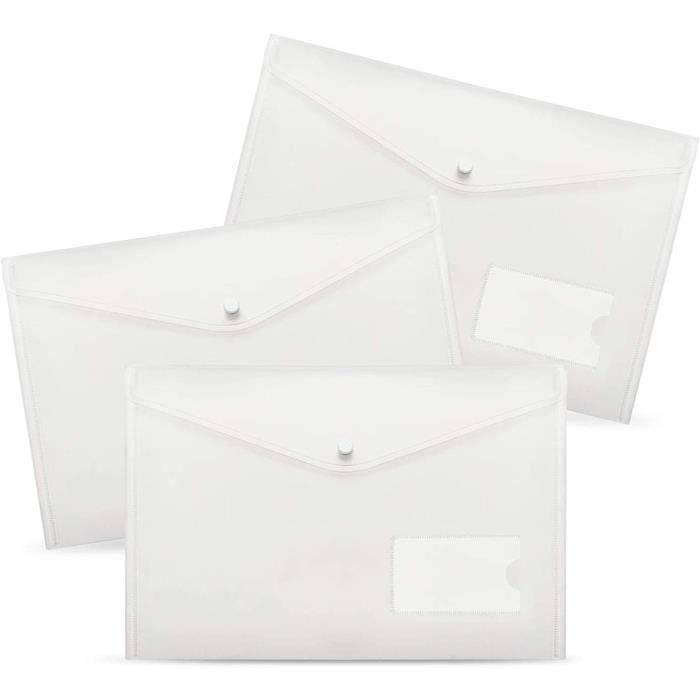 Lot de 20 Pochette Plastique A4 - Pochette Transparente A4 - Pochette à ...