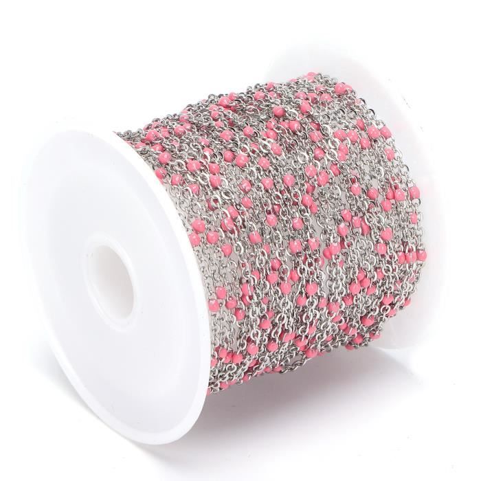 Collier gourmette Gourmette rose en acier inoxydable couleur bricolage ...