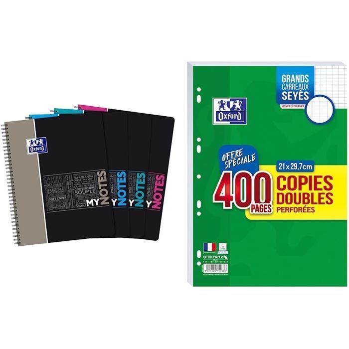 Cahier Etudiants Mynotes A4+ Grands Carreaux Seyès 160 Pages Reliure ...