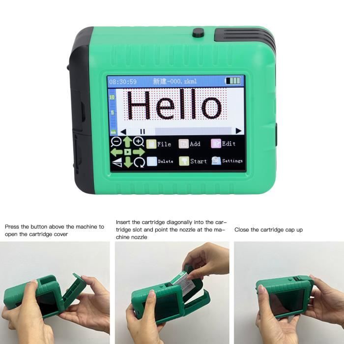 RHO-imprimante portable Imprimante à Jet D'encre Portable Intelligente ...