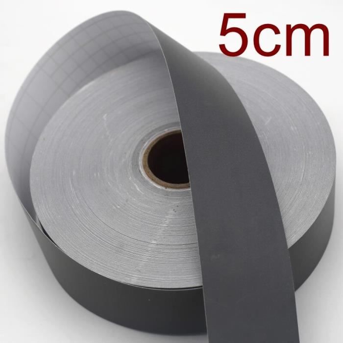 BOBINE DE RUBAN,silver 5cm--Sangle auto adhésive réfléchissante ...