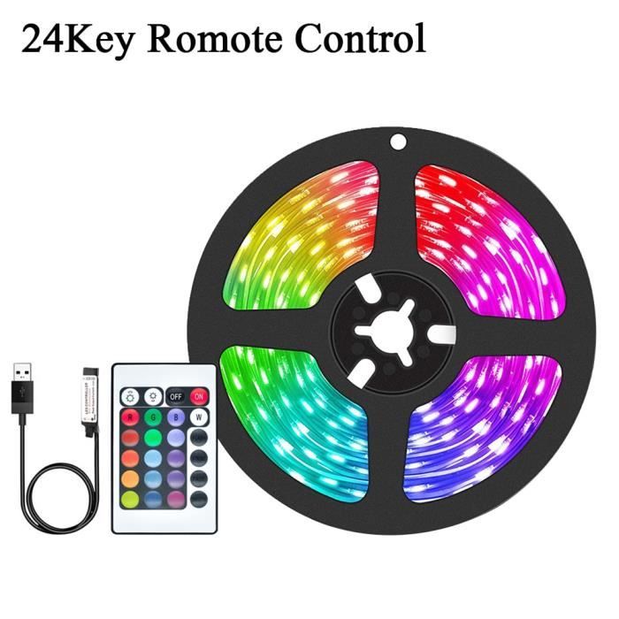 BANDE LED,5050 24Key IR-25m Full Set--Bande lumineuse LED WS2812B-RGB 5050, 1m 30m, Bluetooth ...
