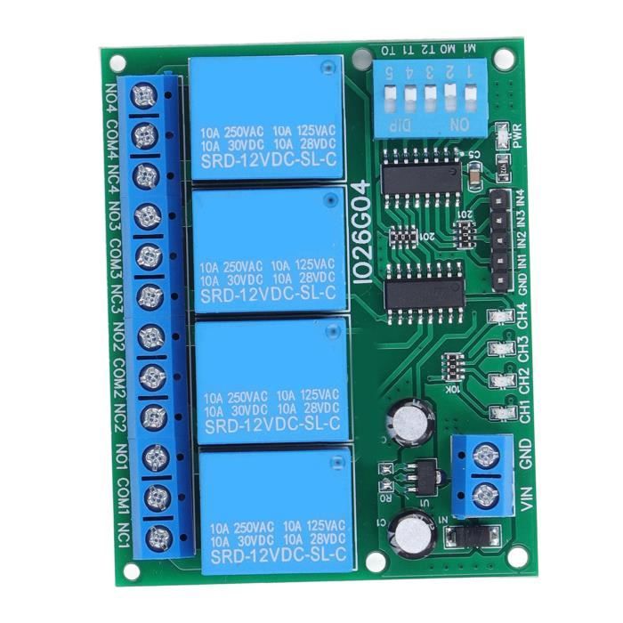 Zerone Carte de relais Module de relais 4 canaux Control Board Switch Controller Accessoire DC ...