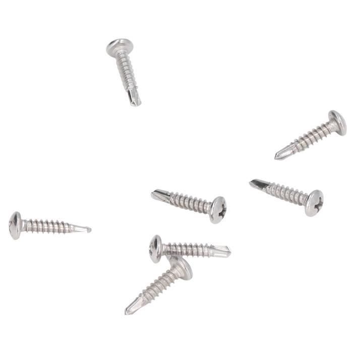 Vis autoperceuse - Inox - Lot de 100 - Tête ronde - Fixation ferme ...