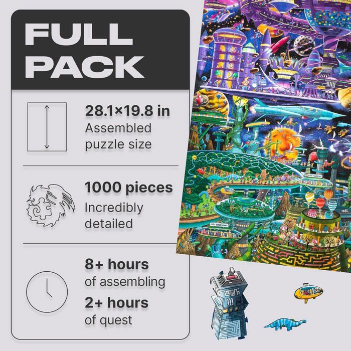 Original + IC4 Design Puzzle en Bois, Quezzle Space Adventures - Jeu de ...