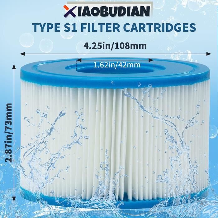 Lot de 4 cartouches filtrantes de type S1 pour filtre de spa Intex Pure ...