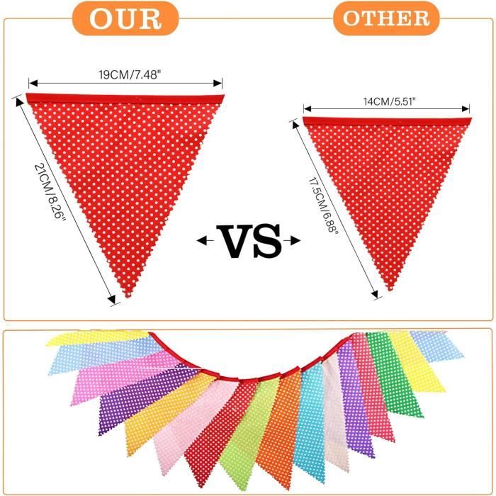 12M Fanions Guirlande De Fanions Fanion De Couleur Drapeaux De Triangle ...