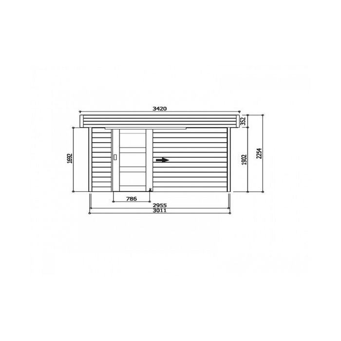 Abri de jardin - SOLID - Oslo - Bois massif - 301x201cm - 28mm d ...
