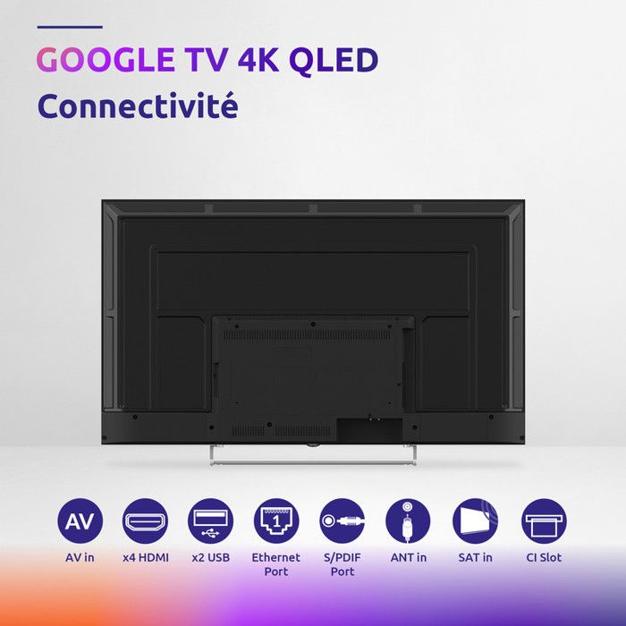 TV 4K UHD 50" QLED Cinéma(126 cm) - STRONG - Google TV - Dolby ATMOS ...