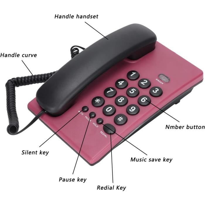 Téléphone De Bureau Filaire, Téléphone Fixe Multicolore Avec Double Combiné Magnétique ...
