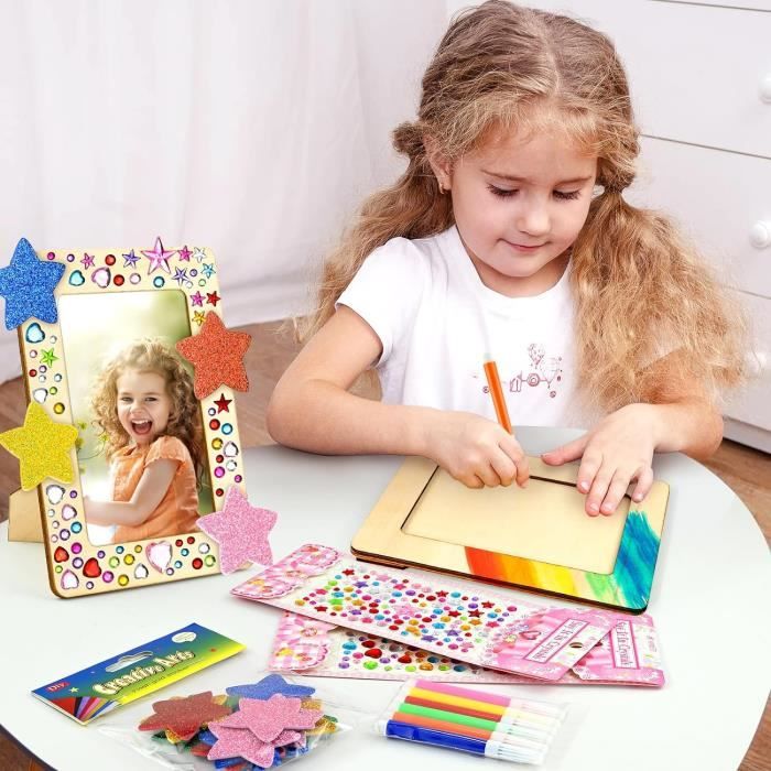Lot De 6 Cadres Photo Pour Enfants-En Bois Coloré-Avec Strass ...