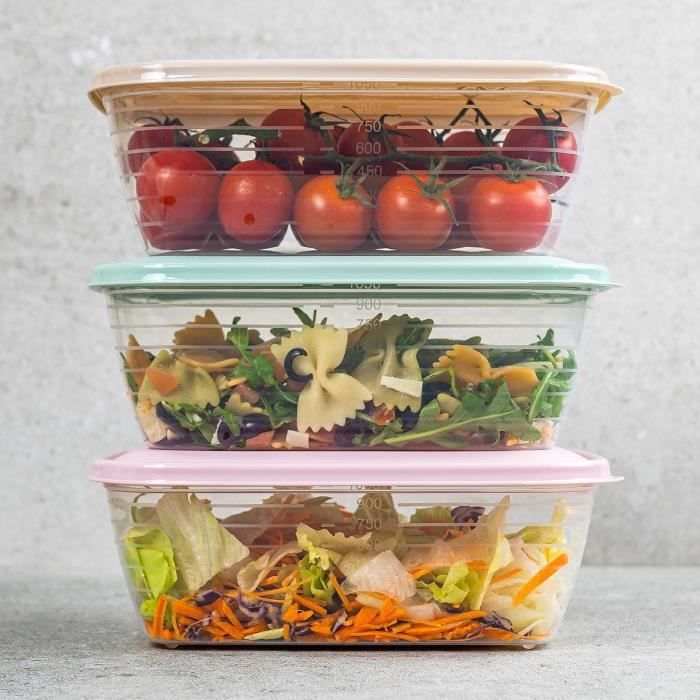 Boîte repas 12 pièces Récipient alimentaire en plastique transparent de ...