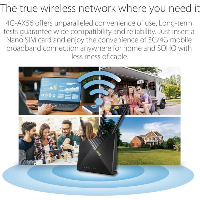 Modem-routeur Wi-Fi 6 4G, AX1800 Mbps, MU-MIMO, sécurité Aiprotection ...