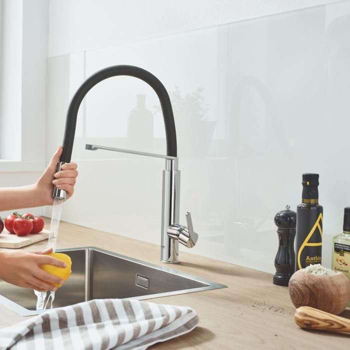 GROHE Robinet de cuisine évier Feel, robinet avec douchette extractible ...