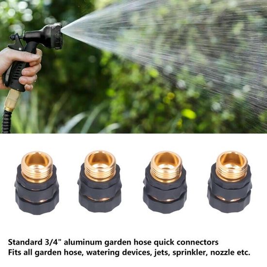LID- Connecteur rapide de tuyau d'arrosage Raccord rapide de tuyau d'arrosage en aluminium 3/4 ...