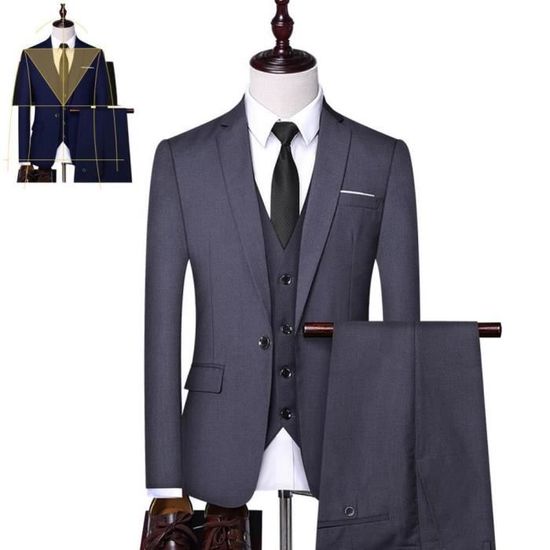 Costume Homme, Marque de Luxe, Couleur Unie, Un Bouton, Costume de ...