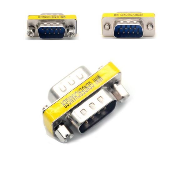 Connecteur VGA de port RS232 mâle-femelle à mâle-femelle D-SUB DB9 DB15 ...
