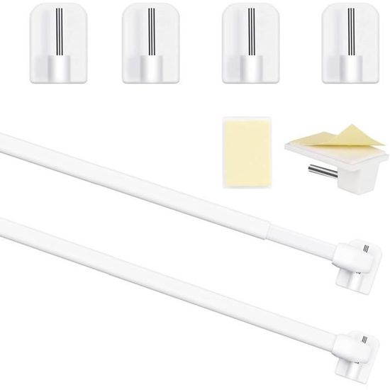 Barres de Vitrage Extensible Tringle Rideau Sans Percage Réglable Tringle a Rideau pour Fenetre ...