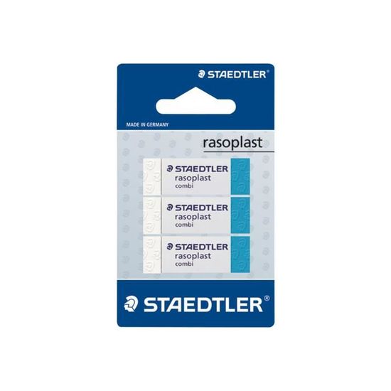 STAEDTLER rasoplast combi - Gomme - 4.3 x 1.9 x 1.3 cm - blanc-bleu ...