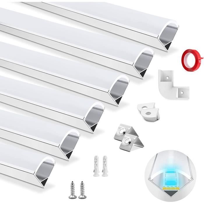 Profilé Aluminium LEDHOMMAND Aluminium Profilé LED 6 x 1m Forme en ...