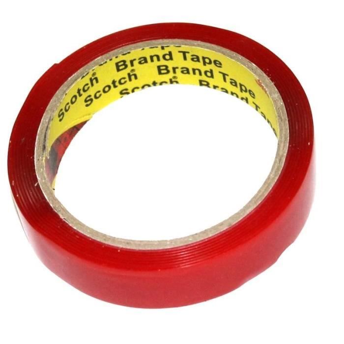 Bande ruban adhésif double-face incolore 20mm 2.5m - Cdiscount Bricolage