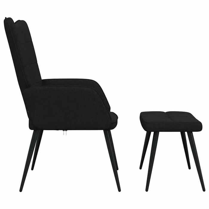 Fauteuil relax - LEMON - contemporain - avec tabouret Noir Tissu S251 ...