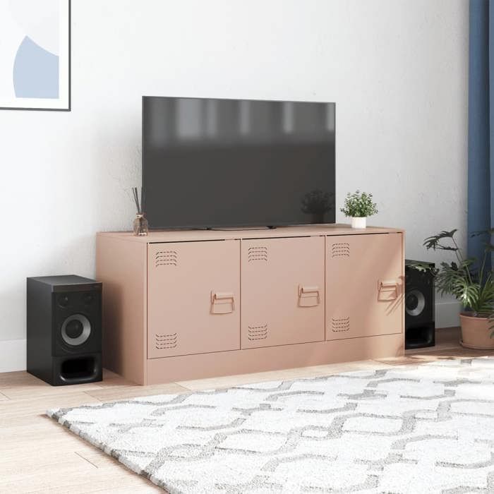 Meuble TV/Hi-Fi - mango - rose 99x39x44 cm - acier M1633 - Cdiscount Maison