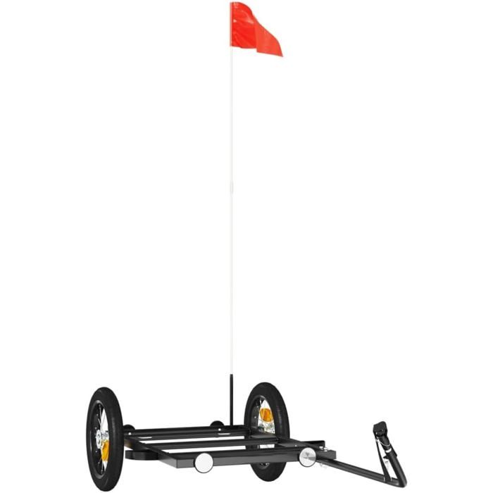 Remorque de vélo Noir 122x53x28 cm Fer, Chariot de vélo, Chariot de ...