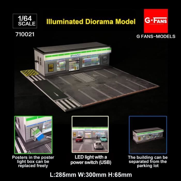 Couleur FamilyMart Diorama lumineux Led modèle 1:64 pour Apple store ...