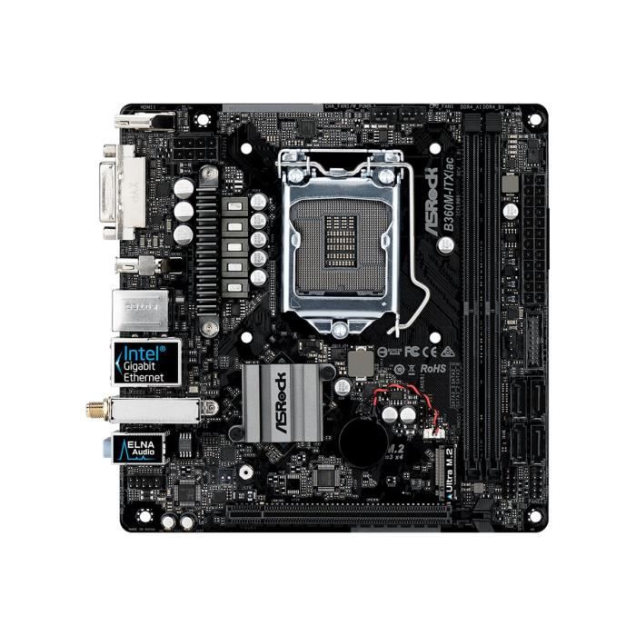ASRock B360M-ITX-ac Carte-mère mini ITX Socket LGA1151 B360 USB 3.1 Gen ... ASRock B360M-ITX-ac Carte-mère mini ITX Socket LGA1151 B360 USB 3.1 Gen ...