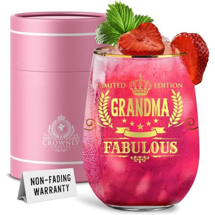 Crownly Crystal® Cadeau Grand Mere Verre À Vin Cadeau Personnalisé ...