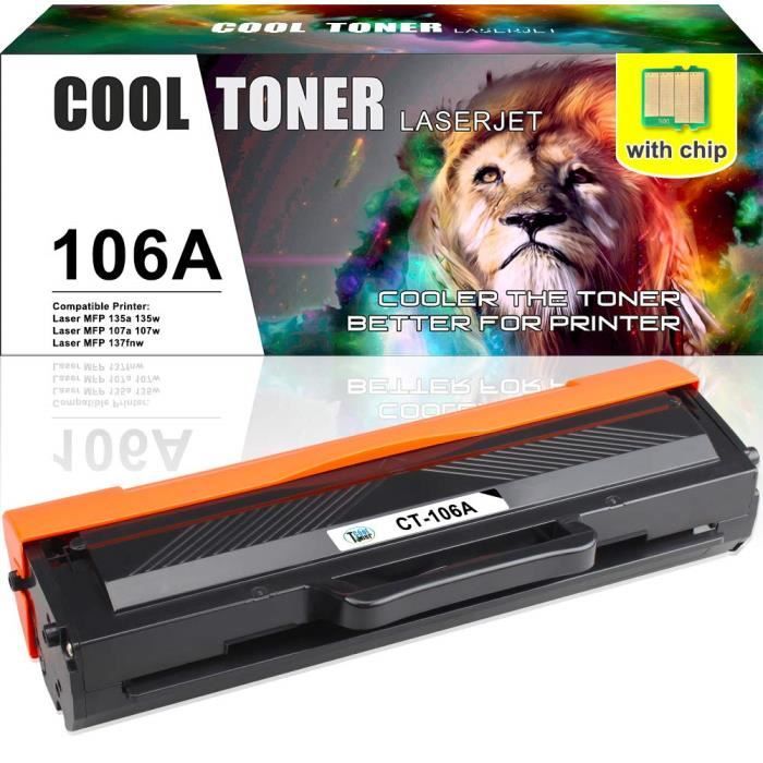Cartouche de Toner Cool Toner 1 Pack Compatible pour HP W1106A 106A - Noir - Cdiscount Informatique