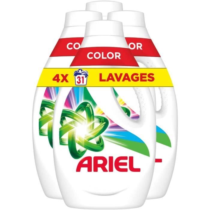 Ariel Lessive Liquide Power124 Lavages (4 x 31 Lavages)CouleurEfficace ...