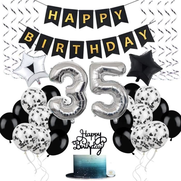 35 Ans Décoration Anniversaire Noir 35 Ans Décoration Anniversaire 35 ...
