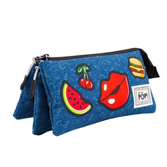 Trousse Triple HS - Oh My Pop! - Patches - Bleu Foncé - Blanc - Mixte ...