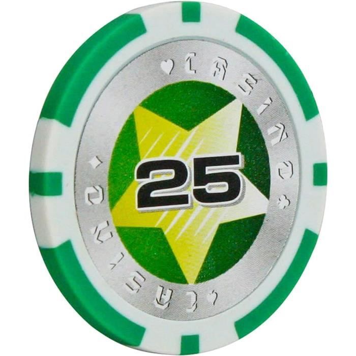 50Pcs Club Poker Chips, Texas Holdem Poker Chips Laser Metal Core Poker Texas Hold'Em Black Jack ...