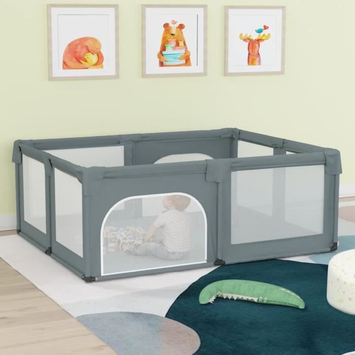 Parc pour bébé avec 2 portes Gris clair Tissu Oxford - DIO7380740076163 ...