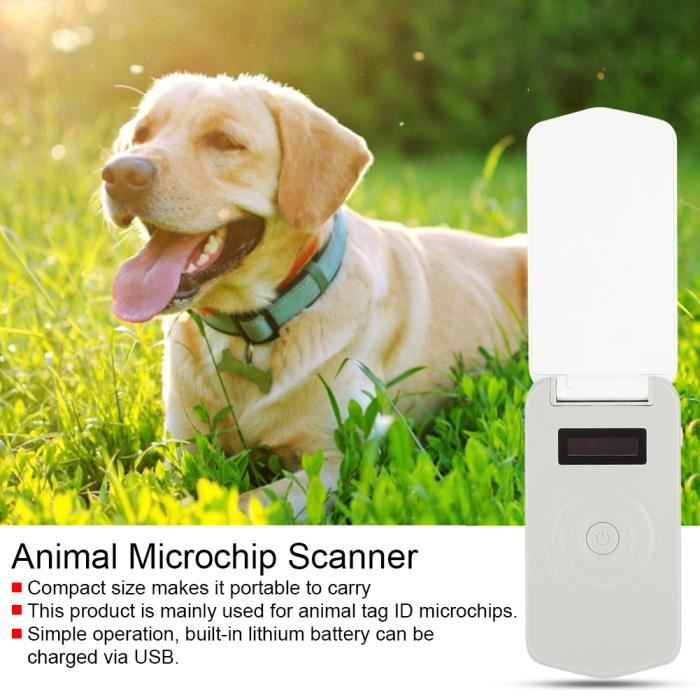 JIE Lecteur Rfid 134Khz Pet Microchip Scanner, Universal Rfid Animal Id ...