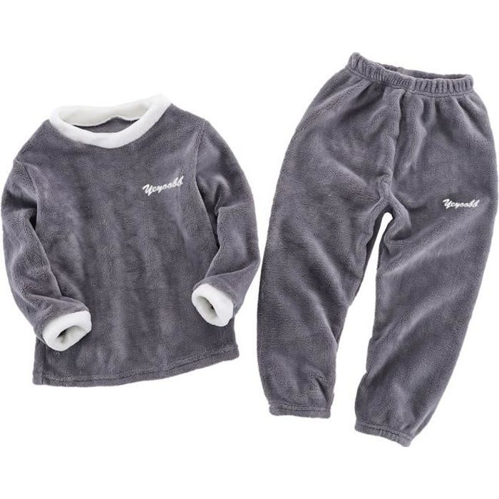 Inlzdz Ensemble Pyjama Enfant Fille Garçon Manches Longues Chaud Hiver ...