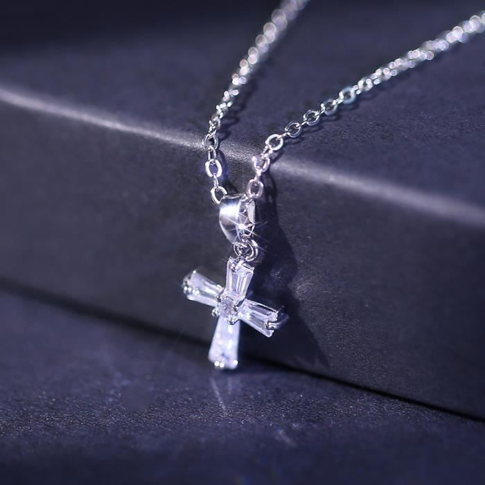 SEABUTY Collier avec Pendentif Petite Croix Chrétienne, Bijou Religieux ...