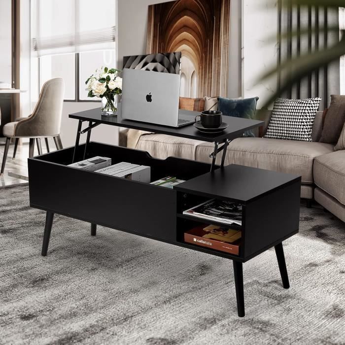 VOWNER Table Basse Relevable,Table Basse de Salon,Moderne Table Basse ...