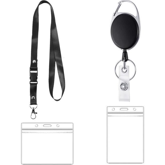 Cordon Porte Badge Avec Porte Cartes, Ensemble 2 Pcs Porte Badge ...