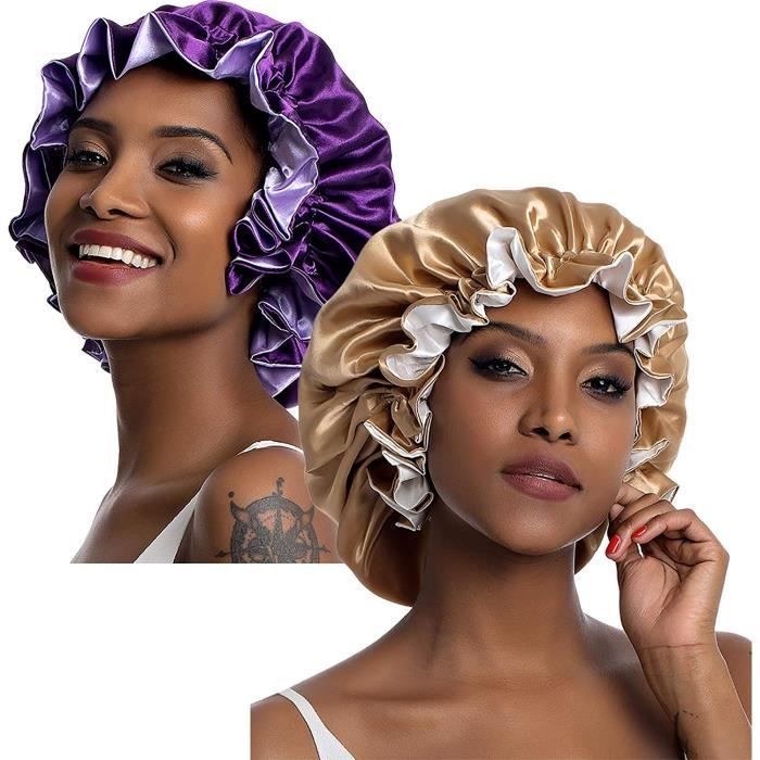 Bonnet en soie pour femme - Bonnet en satin pour cheveux bouclés ...