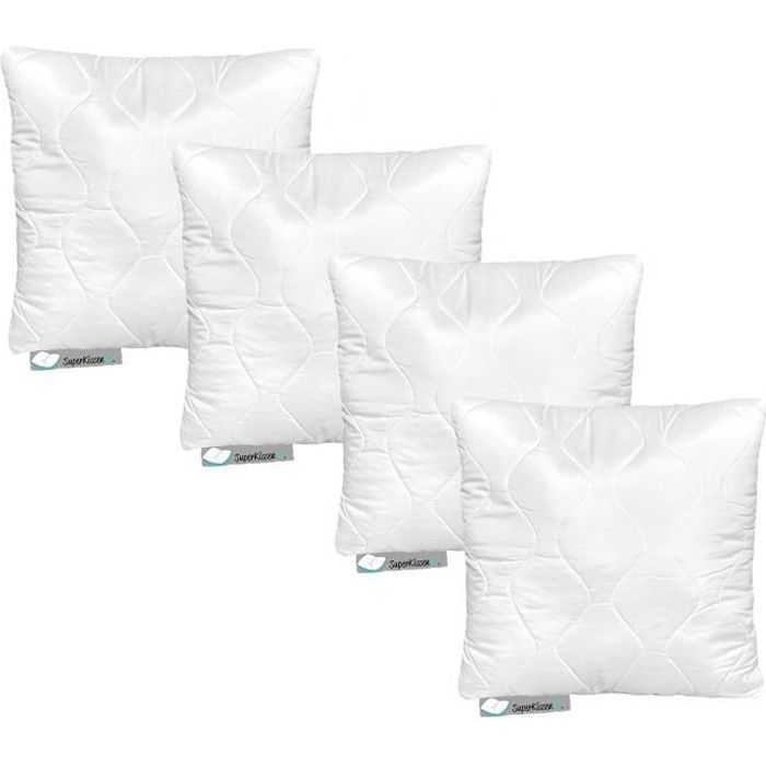 SuperKissen24 Lot de 4 Oreillers en Microfibre 40x40 cm avec Garnissage ...