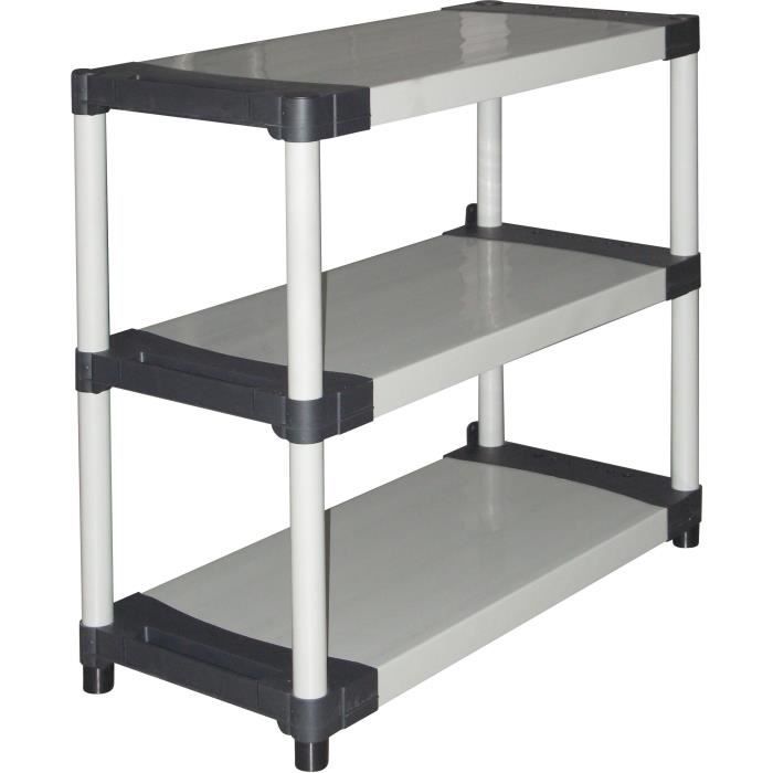 Étagère plastique - TOOD - 3 tablettes - Charge 80 kg par tablette ...