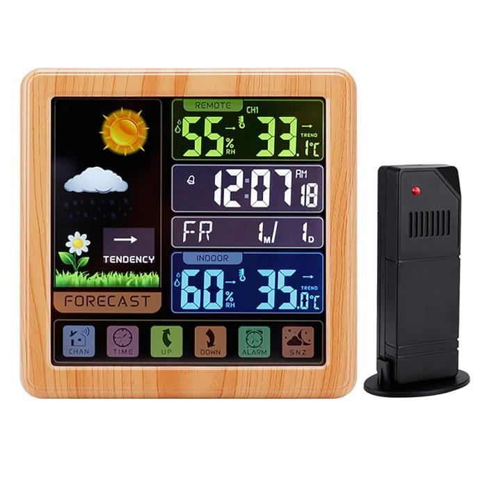 Station Météo Sans Fil Avec Écran Tactile Numérique Pour Intérieur Et Extérieur, Jauge D ...