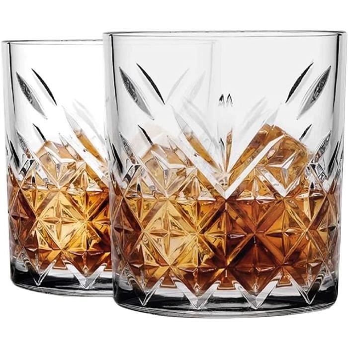 Lkmy Lot De 2 Verres À Whisky En Cristal, 335 Ml, Verres À Rhum, Verres ...