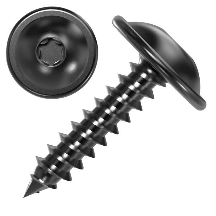 100 Vis À Tôle Torx 4,8 X 25 Mm Tête Bombée Plate Avec Rondelle ...